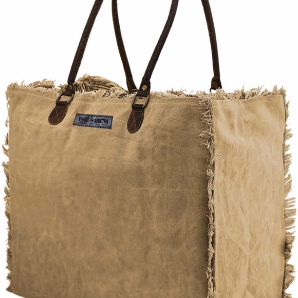 Vintage Addiction | Bags | Recycled Canvas Leather Tote Bag | Poshmark